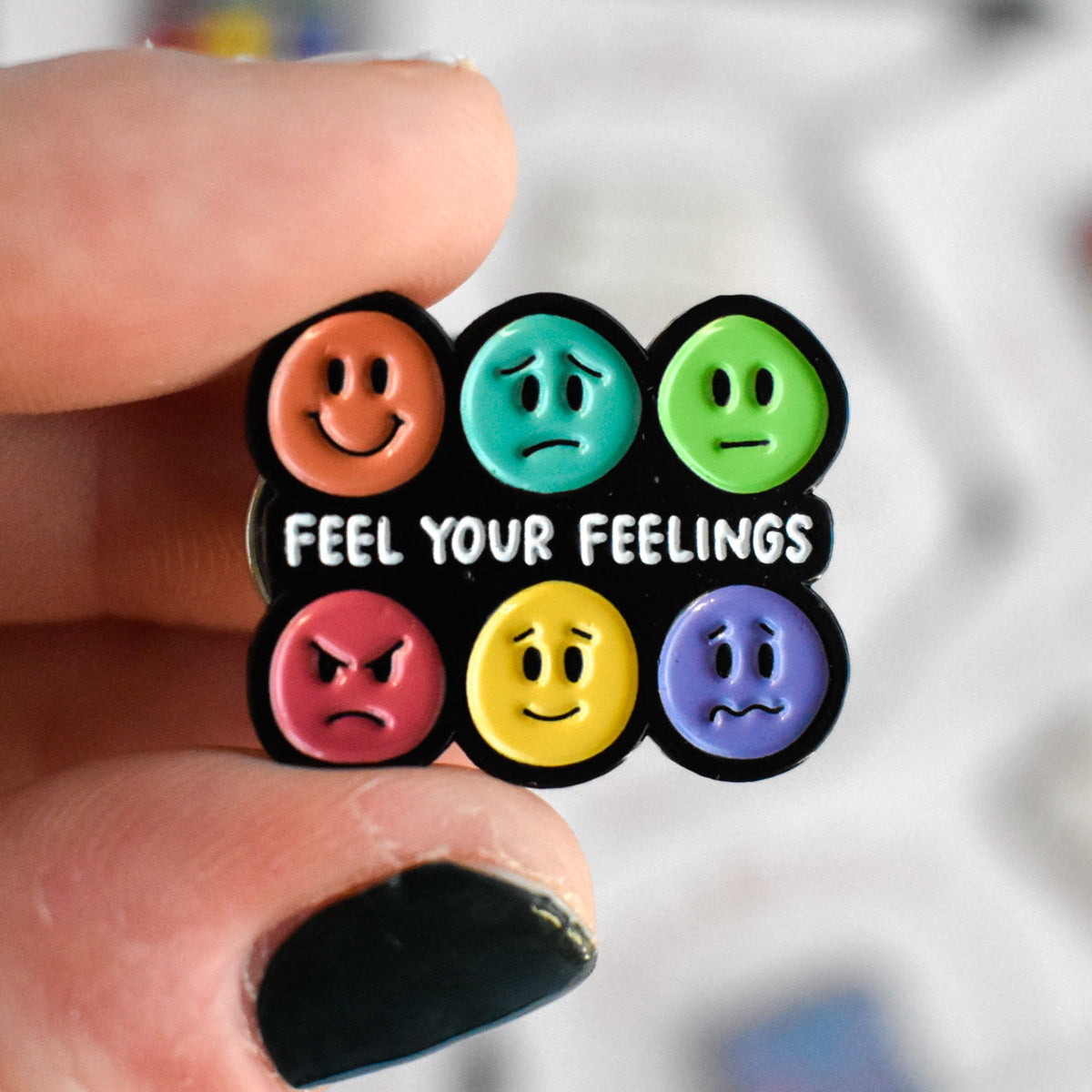 Feel Your Feelings Enamel Pin – Kyn You Believe It