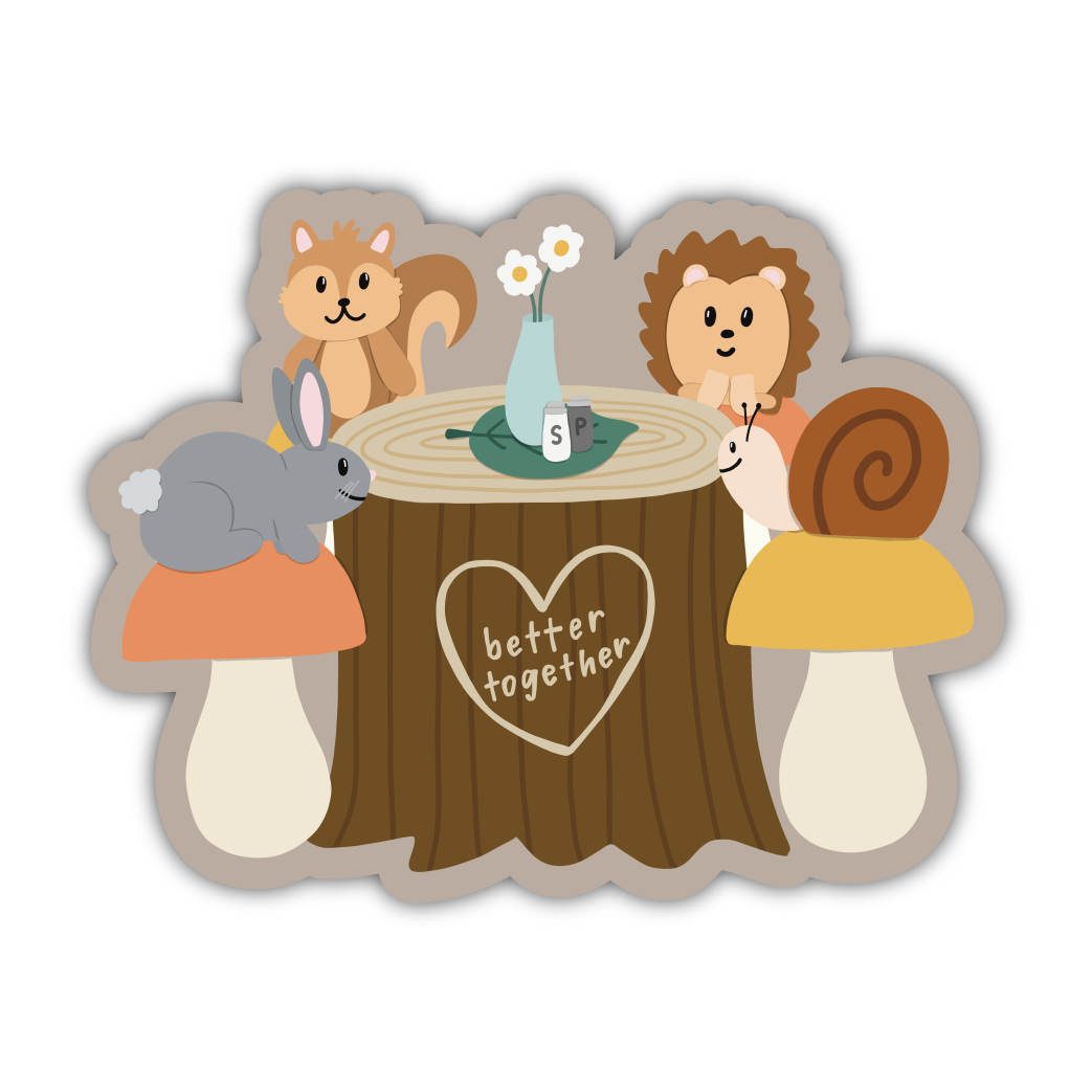 Better Together Forest Friends Sticker | Water Bottle Decal – Kyn You ...