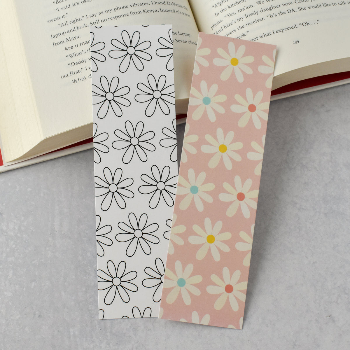 Stacked Daisy Pattern Coloring Bookmark – Kyn You Believe It