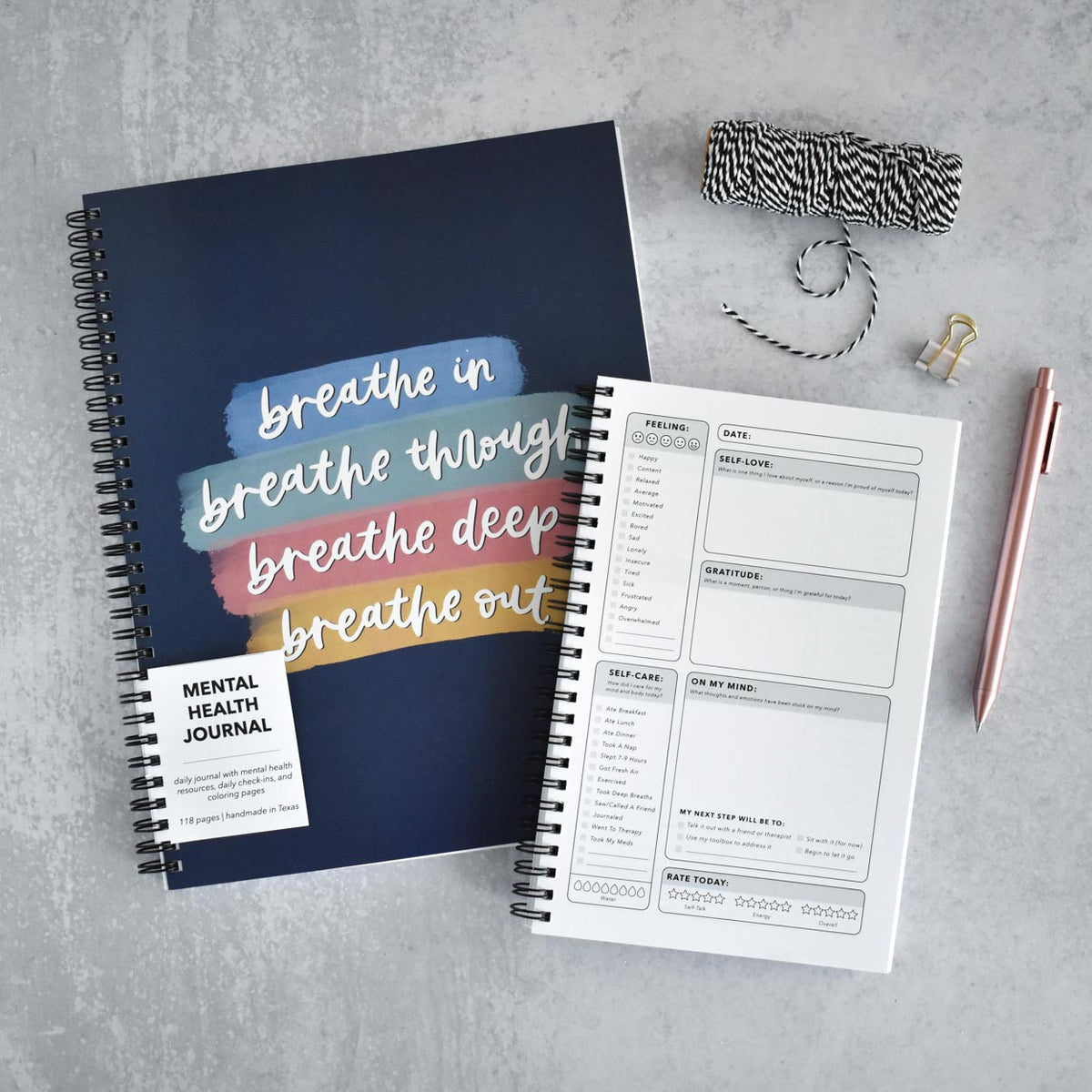 Breathe In Breathe Out Mental Health Journal | Therapy Journal – Kyn ...