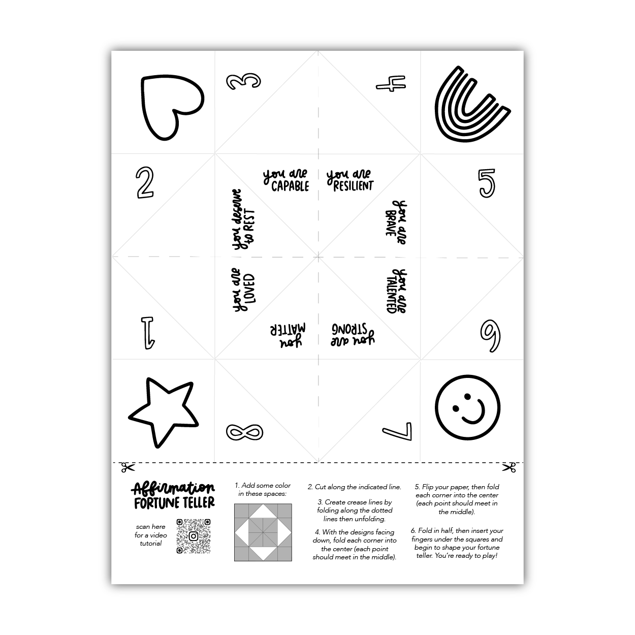 Printable Fortune Teller Cards