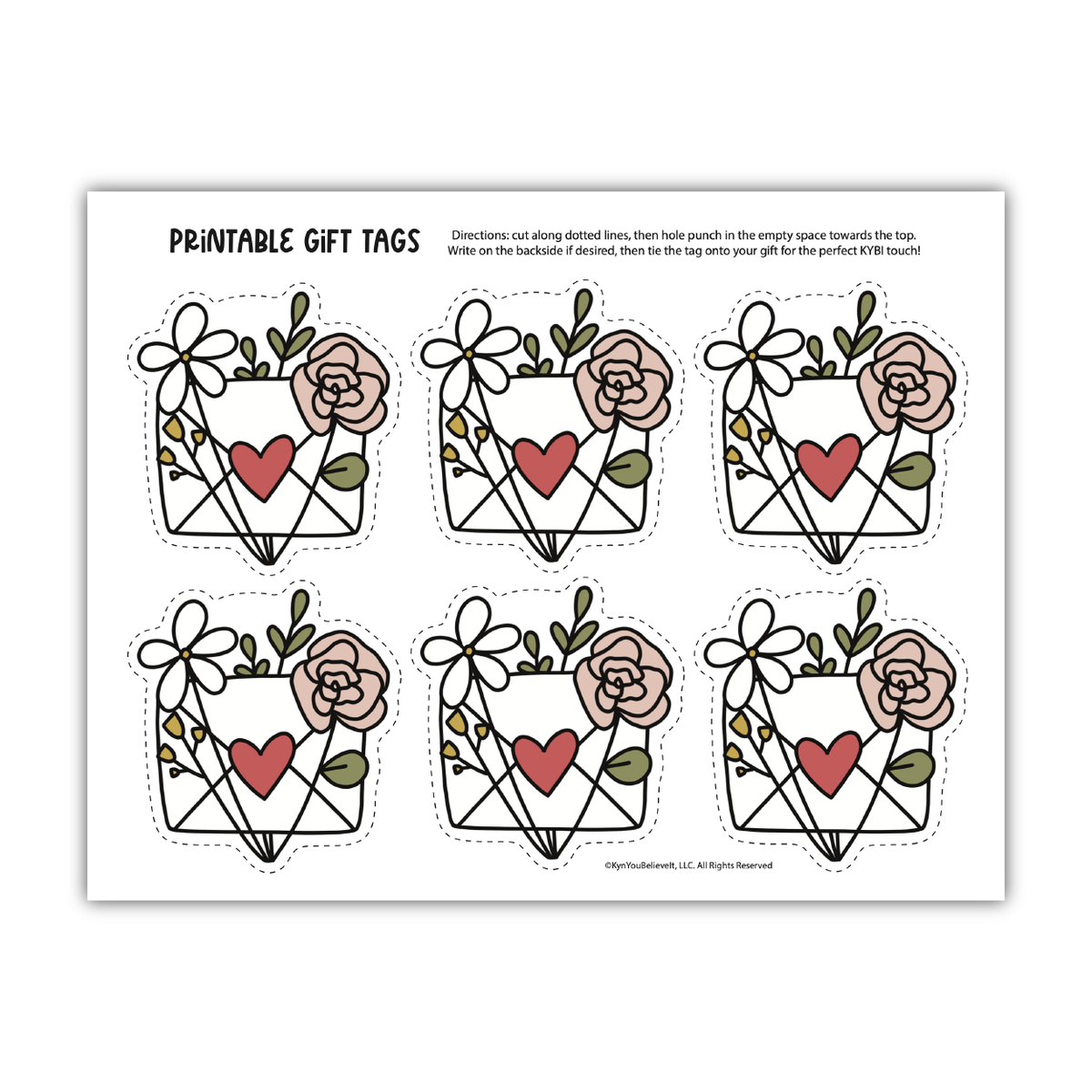 Floral Envelope Gift Tags (Digital Download) – Kyn You Believe It