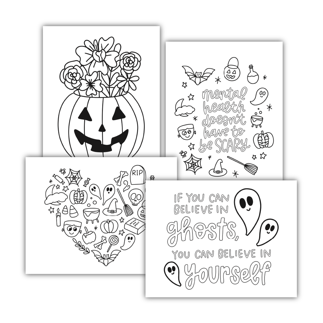 Halloween Coloring Sheets | Digital Coloring Sheets – Kyn You Believe It