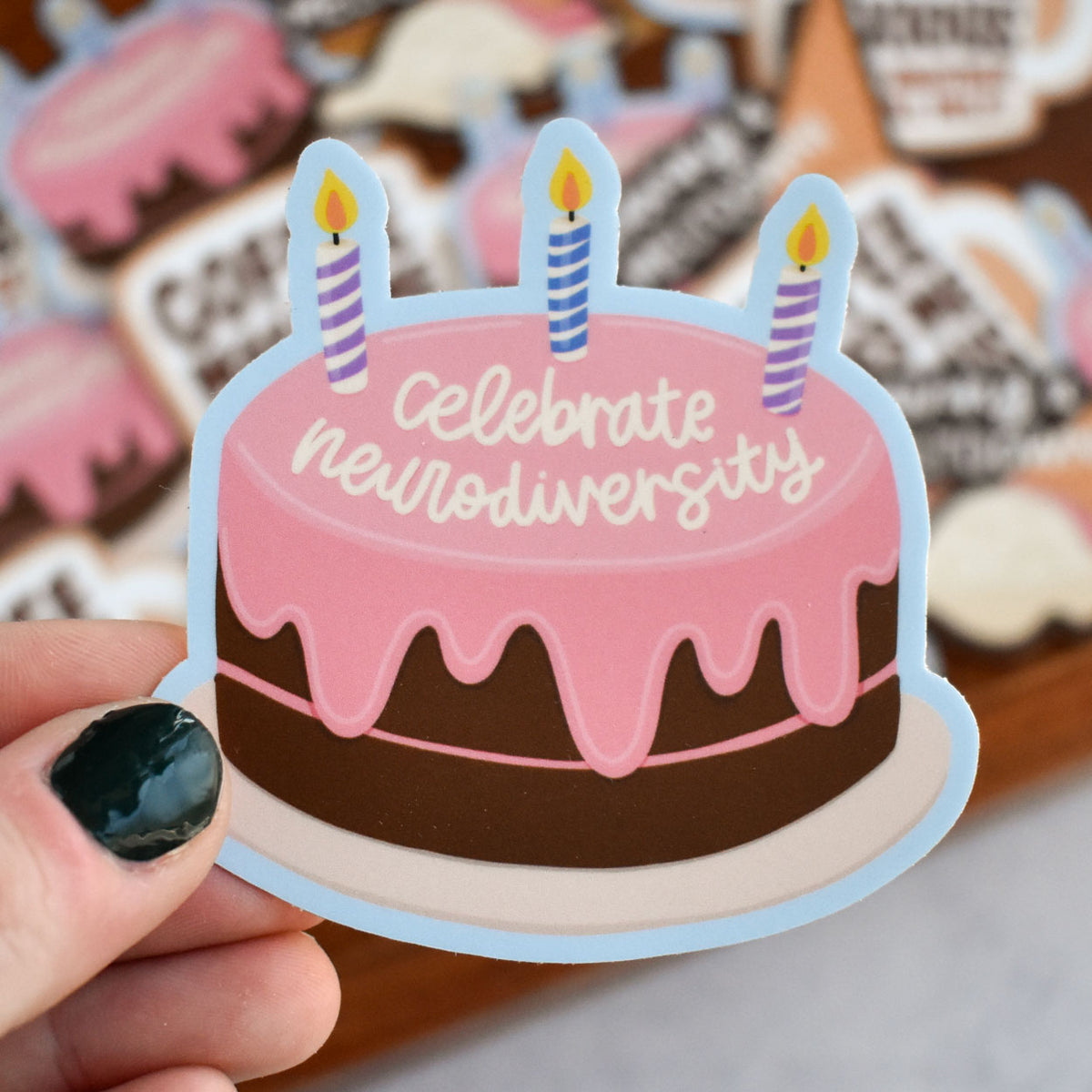 Celebrate Neurodiversity Cake Sticker | Mental Health Decal – Kyn You ...