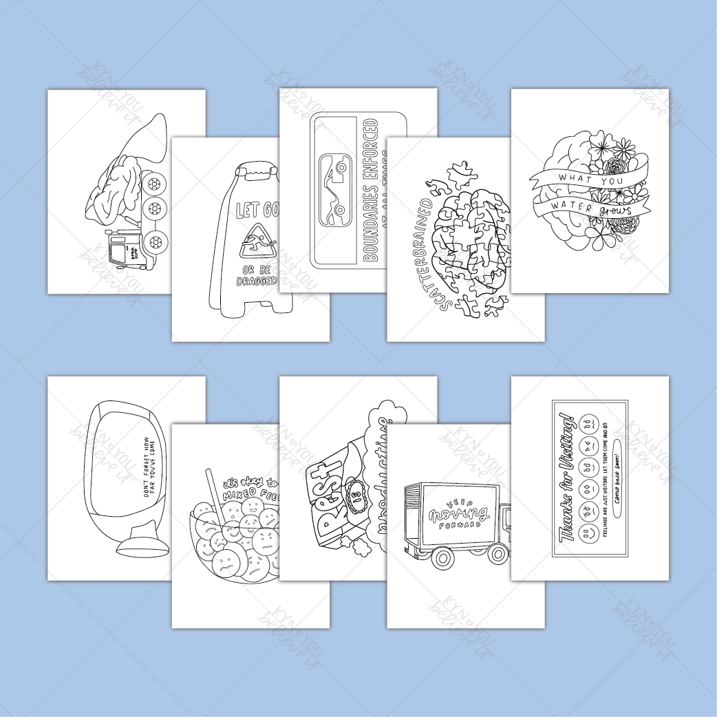 In My Mind Coloring Book | Mental Health Coloring Book – Kyn You Believe It
