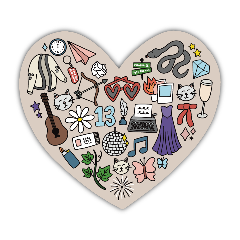 TS Eras Heart Sticker | Cute Music Sticker for Her – KynYouBelieveIt