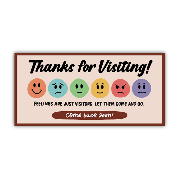 Thanks for Visiting Feelings Sticker | Cute Mental Health Stickers ...