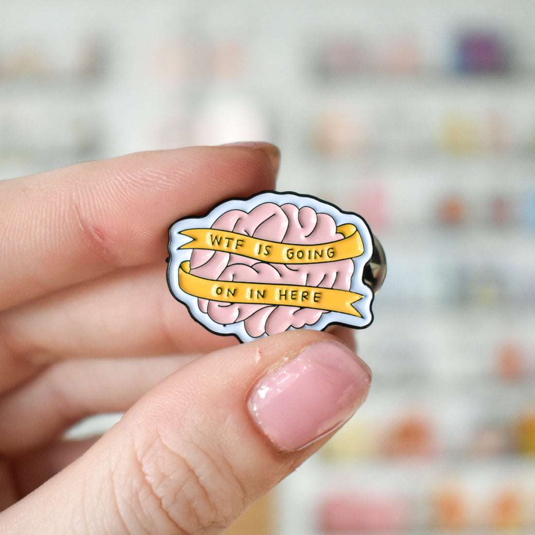 WTF Brain Pin | Funny Mental Health Pin – Kyn You Believe It