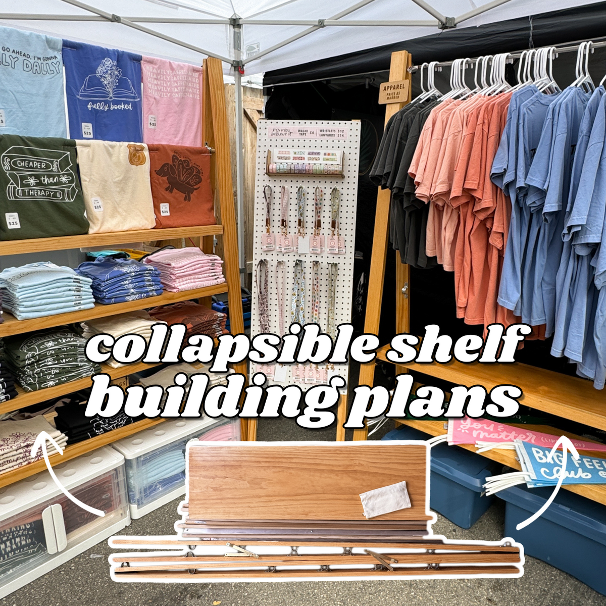 Collapsible Market Shelf BUILDING PLANS (Digital Download) – Kyn You ...
