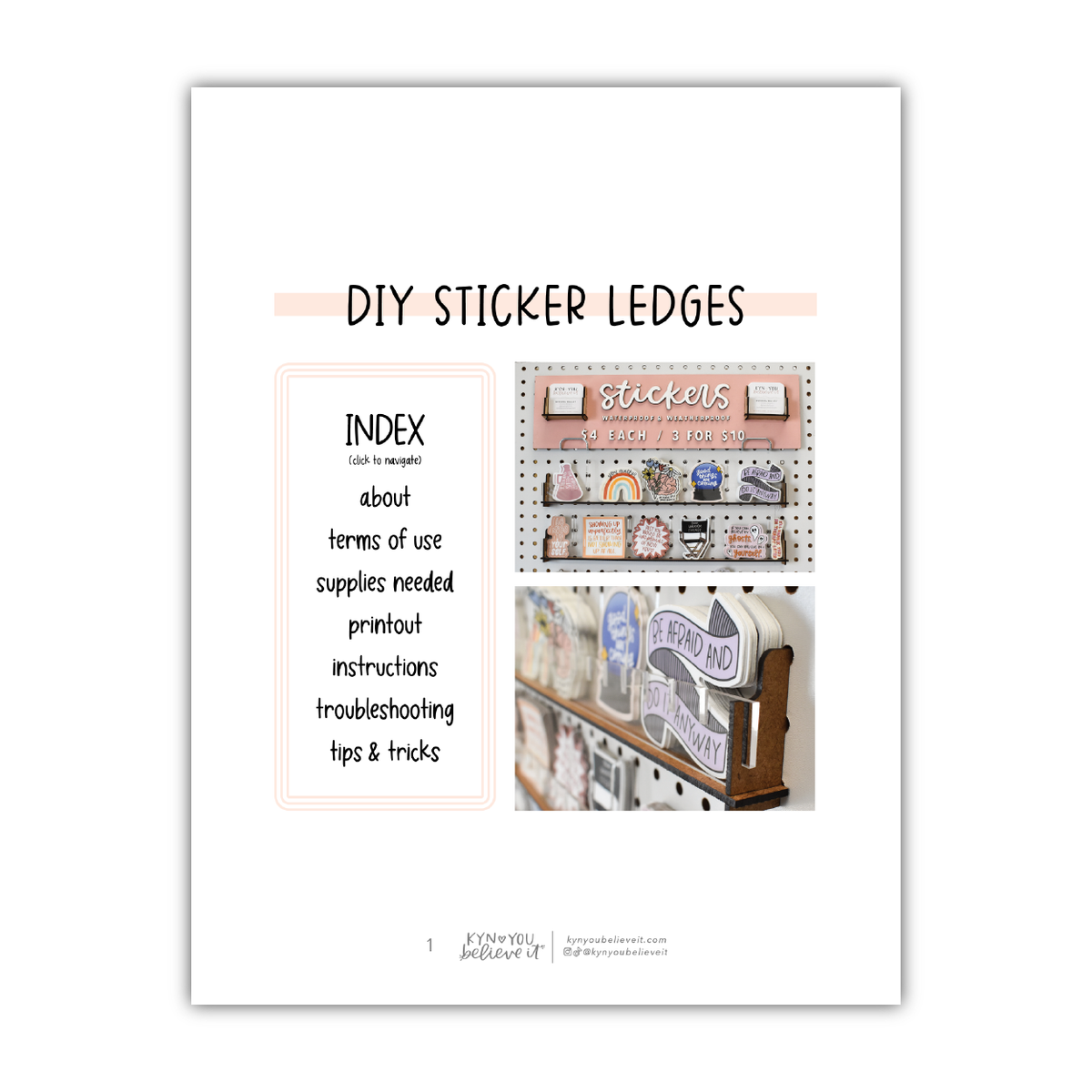 Sticker Ledges DIY (SVGs & Instructions) – Kyn You Believe It