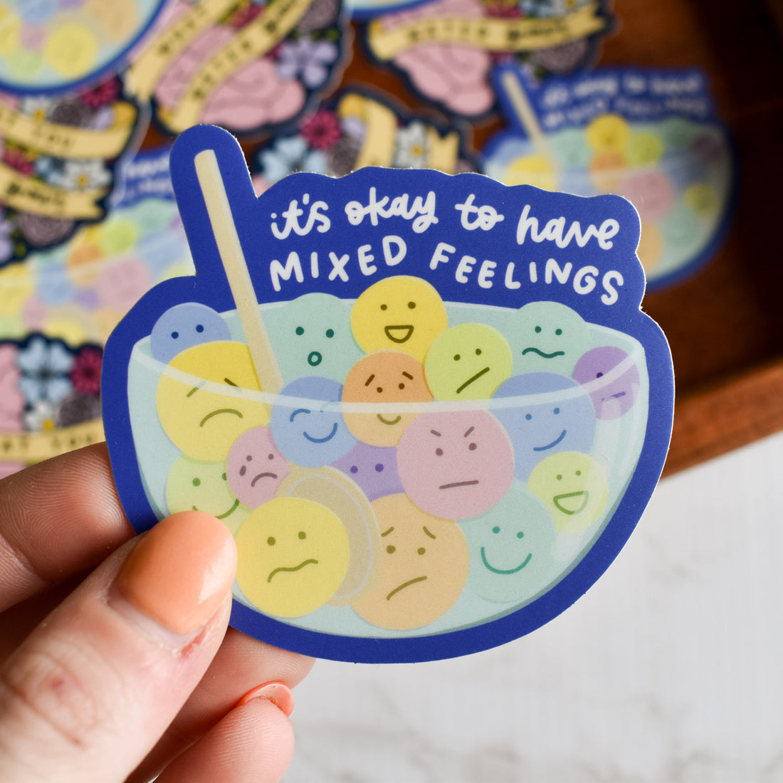 Mixed Feelings Sticker | Cute Mental Health Sticker – KynYouBelieveIt