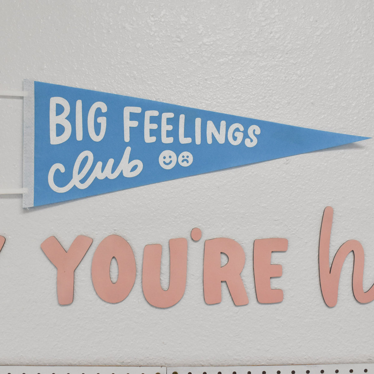 Big Feelings Club Pennant Flag | Cute Mental Health Decor for Kids Room ...
