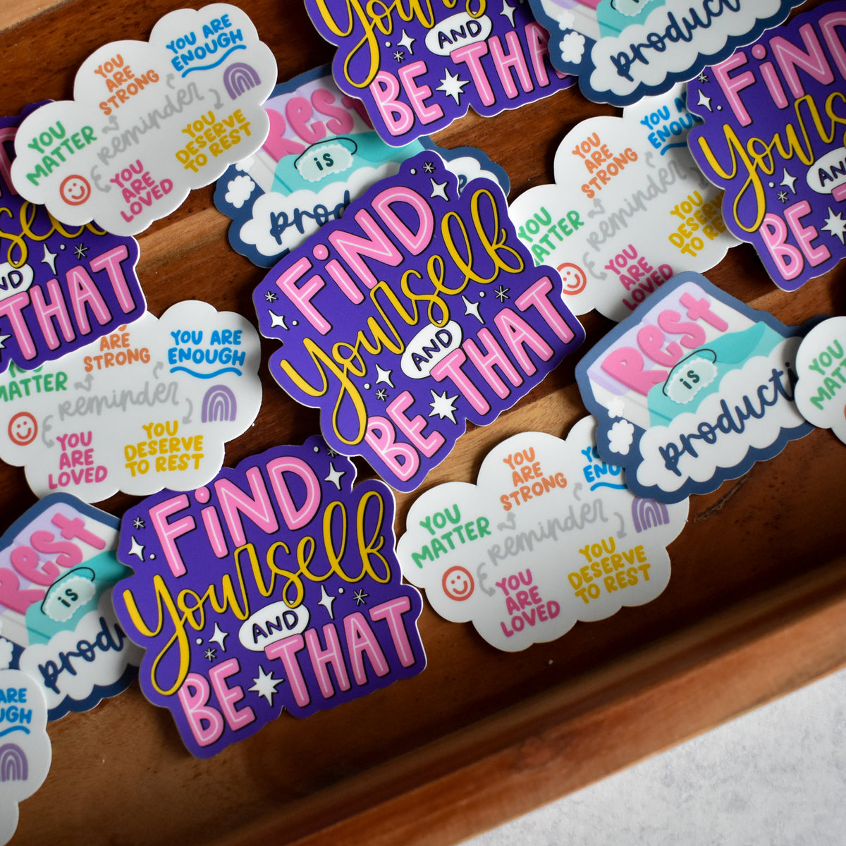 Find Yourself and Be That Sticker | Inspirational Quote Stickers – Kyn ...