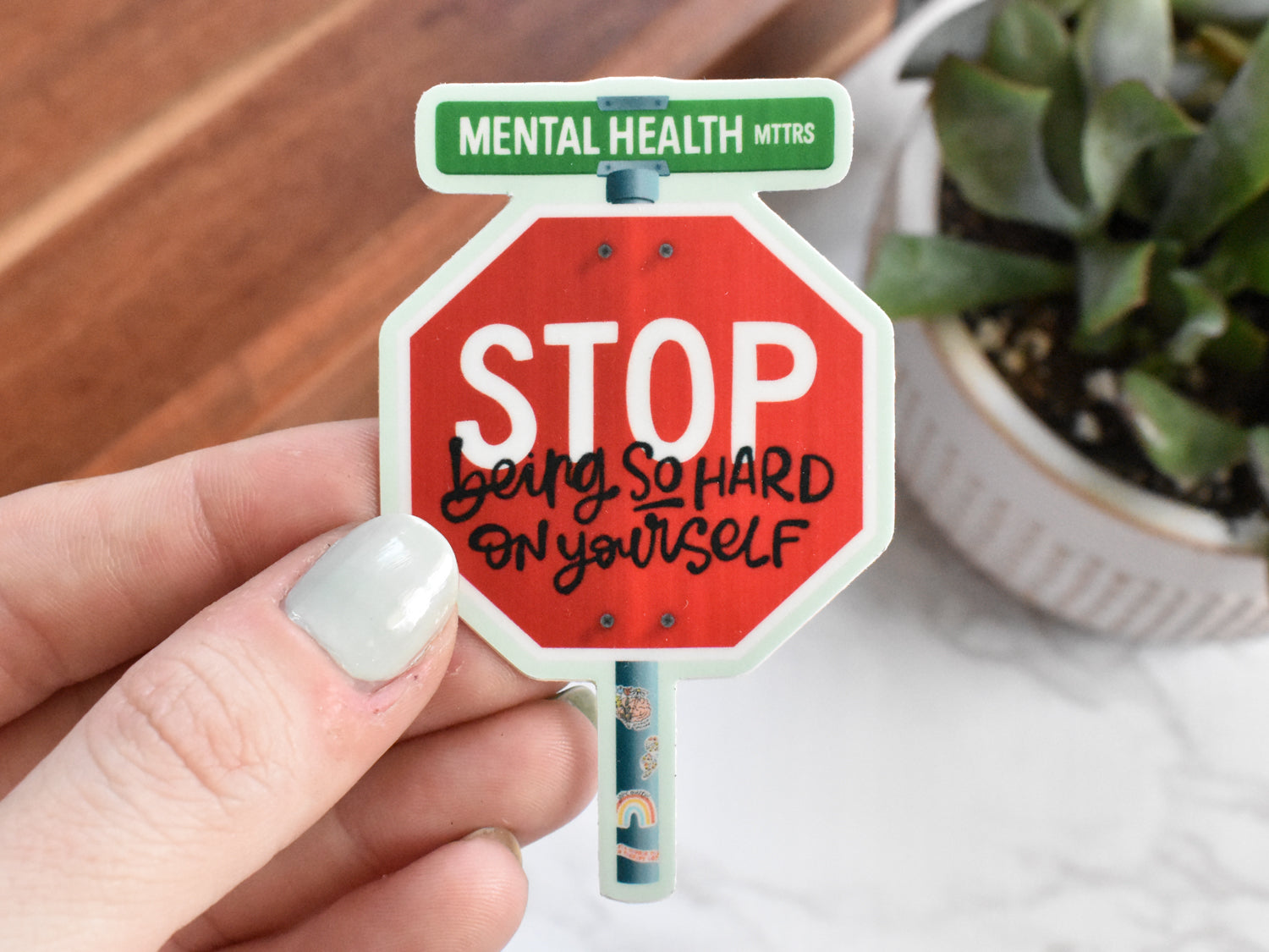 Stop Being So Hard on Yourself Sticker | Mental Health Sticker ...