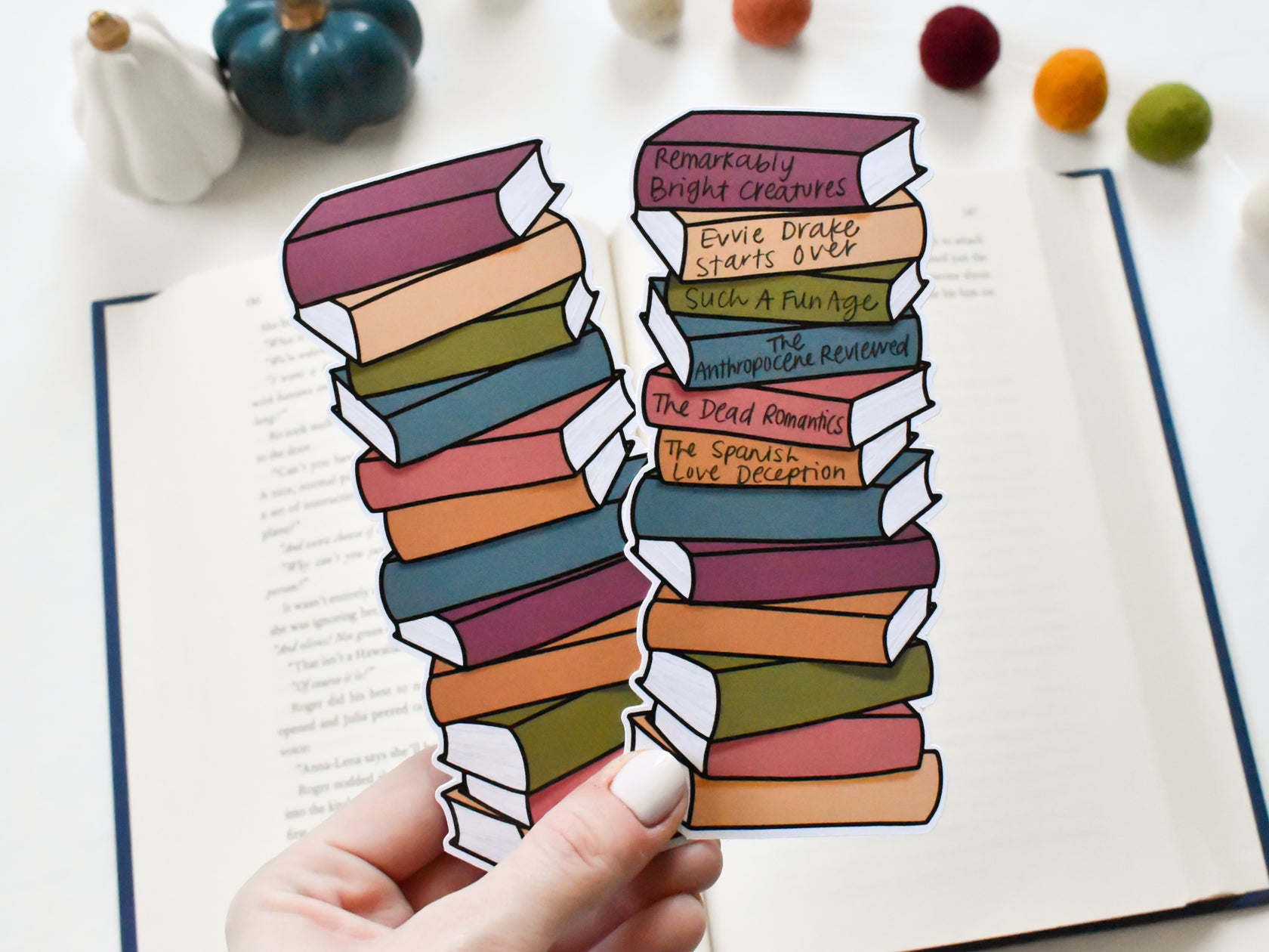 Fall Book Stack Bookmark | Cute Book Tracker for Fall – Kyn You Believe It