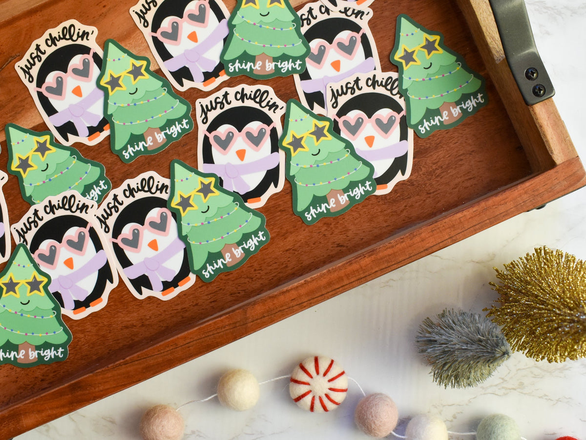 Just Chillin' Sticker | Cute Sticker for Winter – KynYouBelieveIt